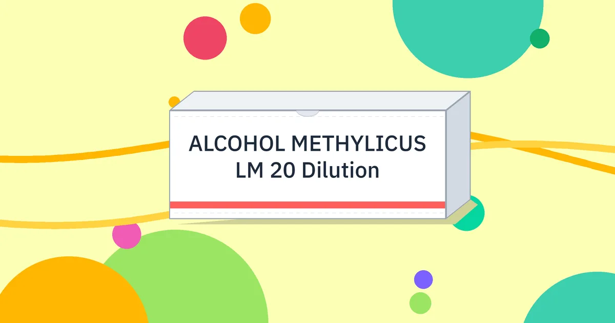 Symbolbild: Packung mit der Aufschrift ALCOHOL METHYLICUS LM 20 Dilution (PZN 13309325) – Verfügbarkeit und Bezug in Apotheken in Frankfurt am Main