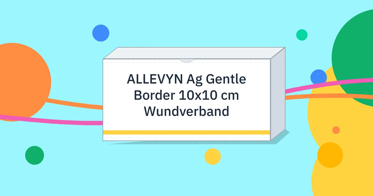 Symbolbild: Packung mit der Aufschrift ALLEVYN Ag Gentle Border 10x10 cm Wundverband (PZN 10914468) – Verfügbarkeit und Bezug in Apotheken in Frankfurt am Main