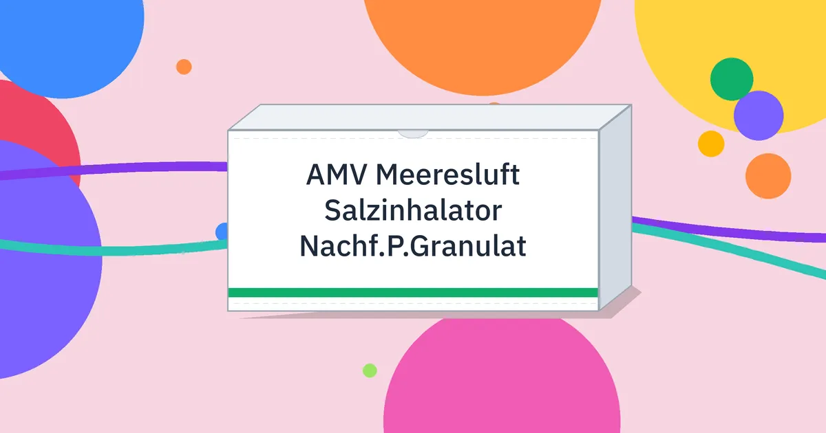Symbolbild: Packung mit der Aufschrift AMV Meeresluft Salzinhalator Nachf.P.Granulat (PZN 00703233) – Verfügbarkeit und Bezug in Apotheken in Frankfurt am Main