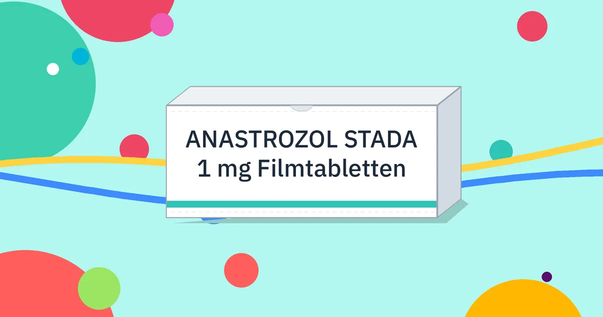 Symbolbild: Packung mit der Aufschrift ANASTROZOL STADA 1 mg Filmtabletten (PZN 06476465) – Verfügbarkeit und Bezug in Apotheken in Frankfurt am Main