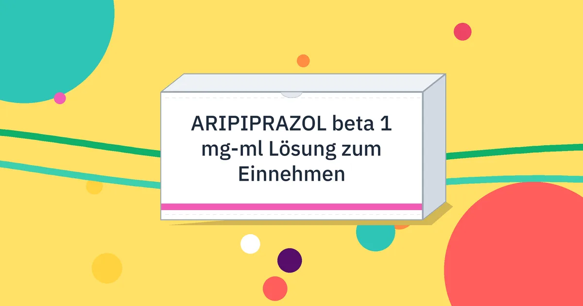 Symbolbild: Packung mit der Aufschrift ARIPIPRAZOL beta 1 mg-ml Lösung zum Einnehmen (PZN 04681534) – Verfügbarkeit und Bezug in Apotheken in Frankfurt am Main