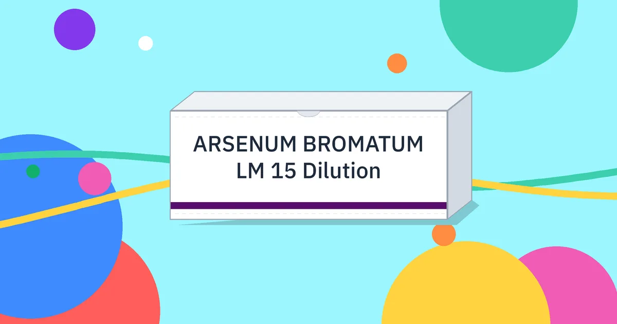 Symbolbild: Packung mit der Aufschrift ARSENUM BROMATUM LM 15 Dilution (PZN 12771352) – Verfügbarkeit und Bezug in Apotheken in Frankfurt am Main