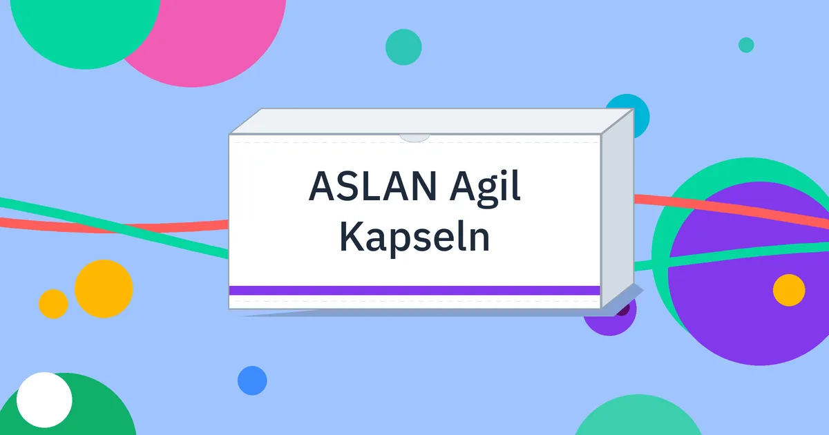 Symbolbild: Packung mit der Aufschrift ASLAN Agil Kapseln (PZN 13425468) – Verfügbarkeit und Bezug in Apotheken in Frankfurt am Main
