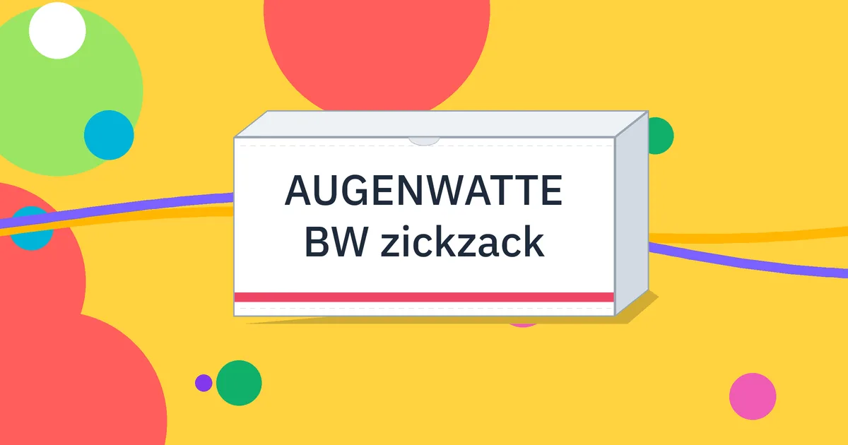 Symbolbild: Packung mit der Aufschrift AUGENWATTE BW zickzack (PZN 04751068) – Verfügbarkeit und Bezug in Apotheken in Frankfurt am Main