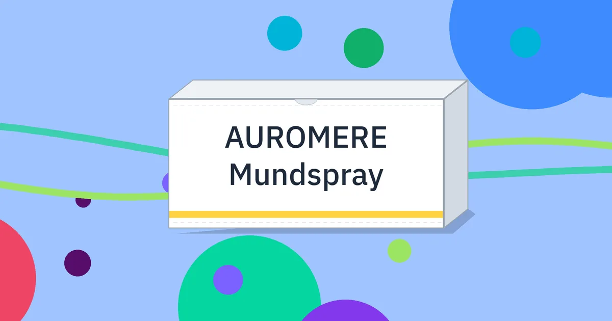 Symbolbild: Packung mit der Aufschrift AUROMERE Mundspray (PZN 00168426) – Verfügbarkeit und Bezug in Apotheken in Frankfurt am Main