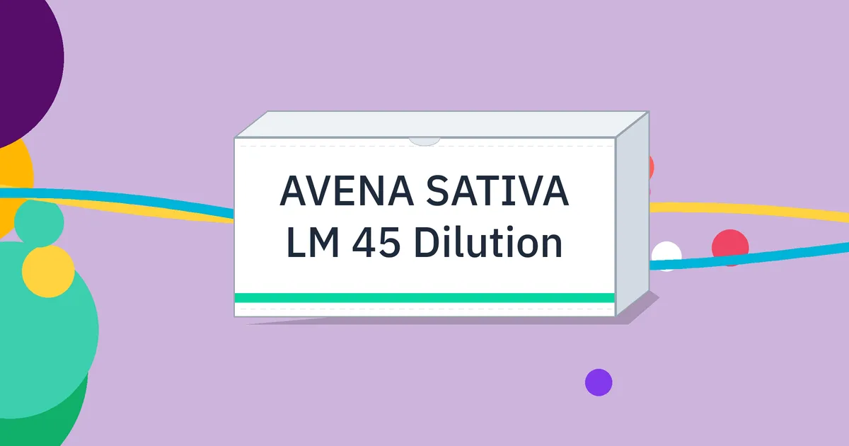 Symbolbild: Packung mit der Aufschrift AVENA SATIVA LM 45 Dilution (PZN 12786997) – Verfügbarkeit und Bezug in Apotheken in Frankfurt am Main