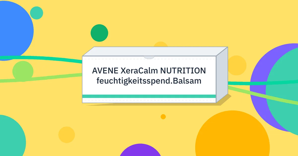 Symbolbild: Packung mit der Aufschrift AVENE XeraCalm NUTRITION feuchtigkeitsspend.Balsam (PZN 17550928) – Verfügbarkeit und Bezug in Apotheken in Frankfurt am Main