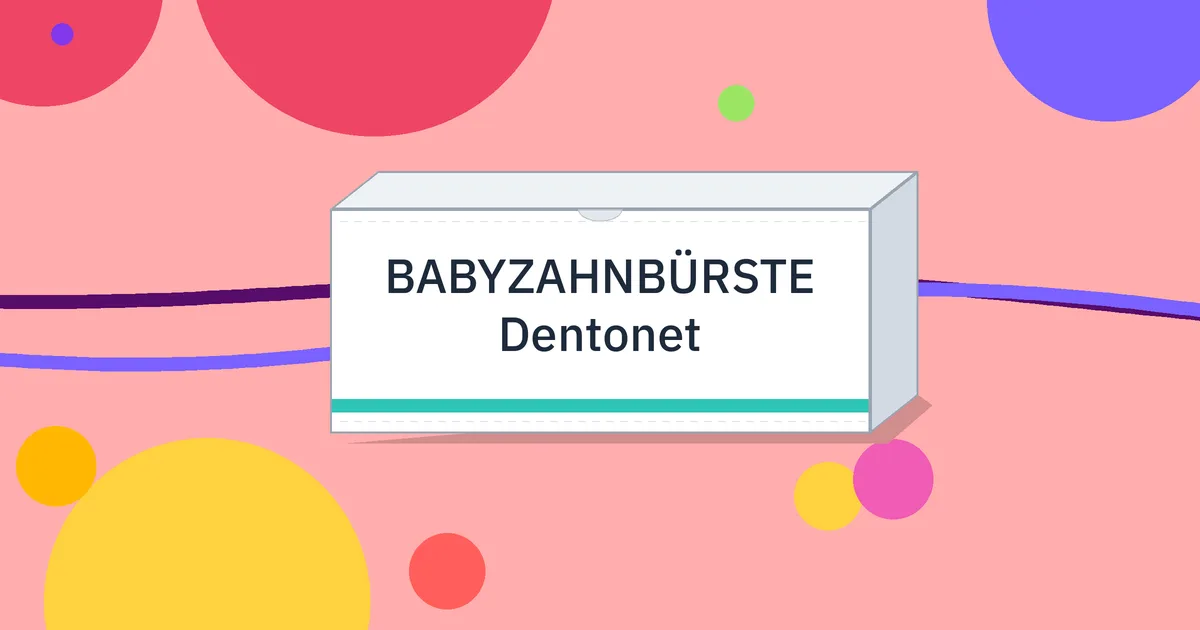Symbolbild: Packung mit der Aufschrift BABYZAHNBÜRSTE Dentonet (PZN 06472869) – Verfügbarkeit und Bezug in Apotheken in Frankfurt am Main