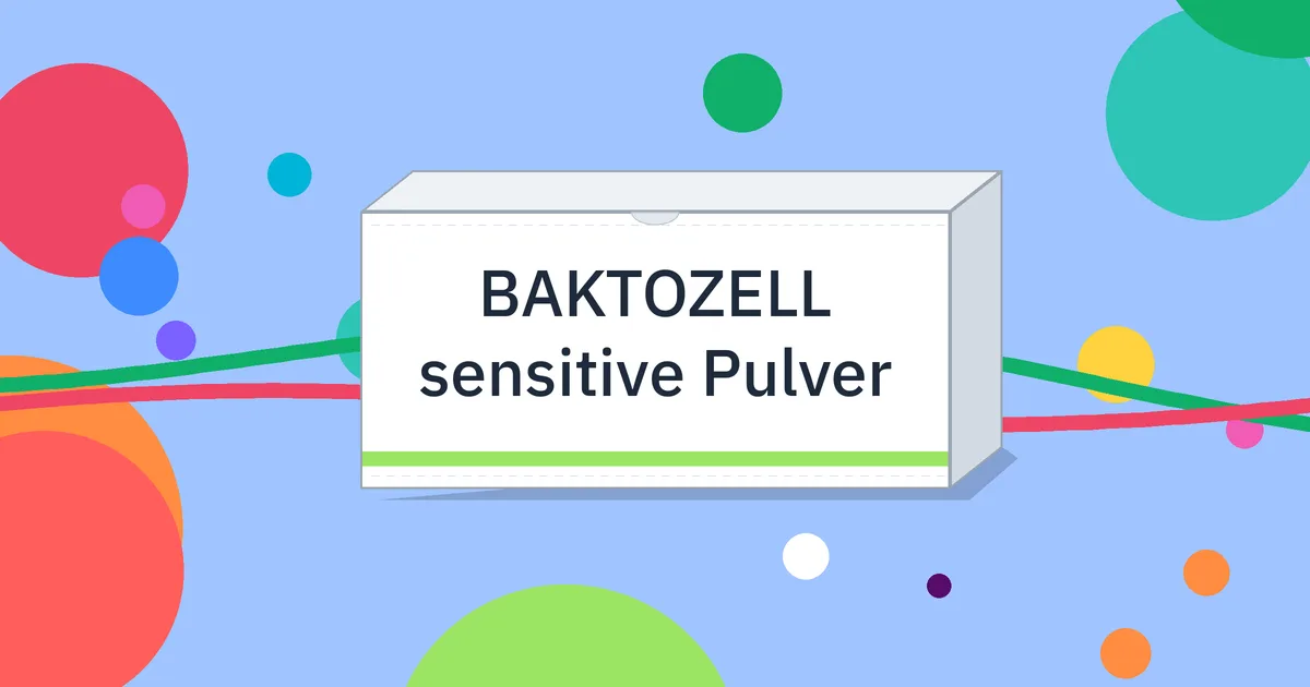 Symbolbild: Packung mit der Aufschrift BAKTOZELL sensitive Pulver (PZN 19236656) – Verfügbarkeit und Bezug in Apotheken in Frankfurt am Main