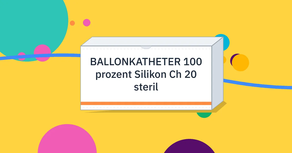 Symbolbild: Packung mit der Aufschrift BALLONKATHETER 100 prozent Silikon Ch 20 steril (PZN 02336394) – Verfügbarkeit und Bezug in Apotheken in Frankfurt am Main
