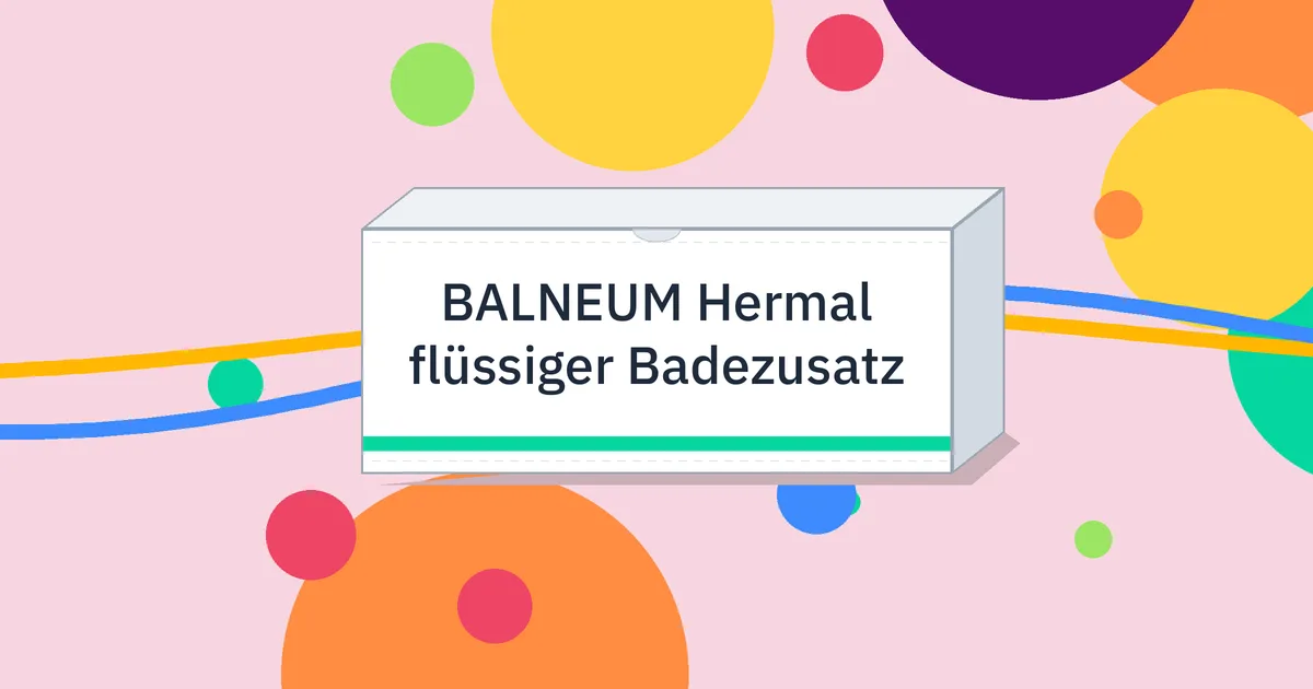Symbolbild: Packung mit der Aufschrift BALNEUM Hermal flüssiger Badezusatz (PZN 04291371) – Verfügbarkeit und Bezug in Apotheken in Frankfurt am Main