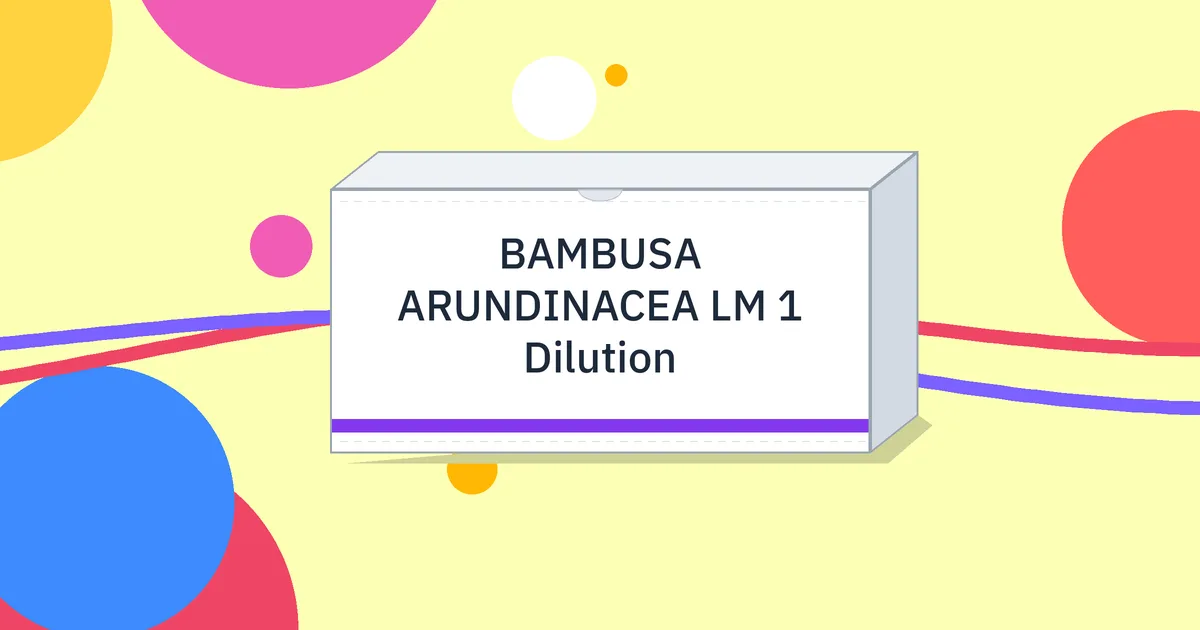Symbolbild: Packung mit der Aufschrift BAMBUSA ARUNDINACEA LM 1 Dilution (PZN 12787525) – Verfügbarkeit und Bezug in Apotheken in Frankfurt am Main
