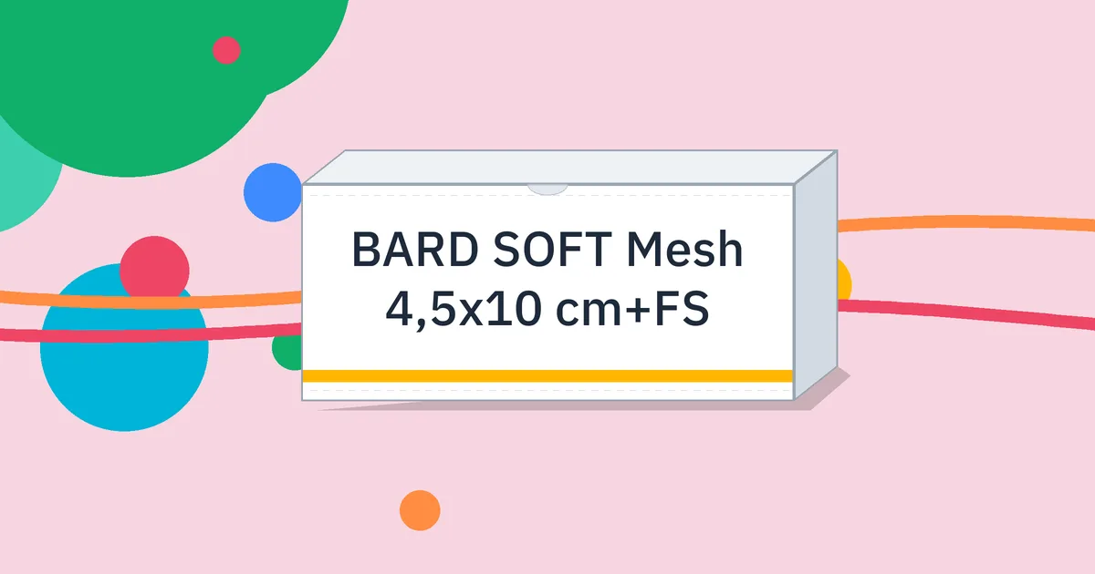 Symbolbild: Packung mit der Aufschrift BARD SOFT Mesh 4,5x10 cm+FS (PZN 02704432) – Verfügbarkeit und Bezug in Apotheken in Frankfurt am Main