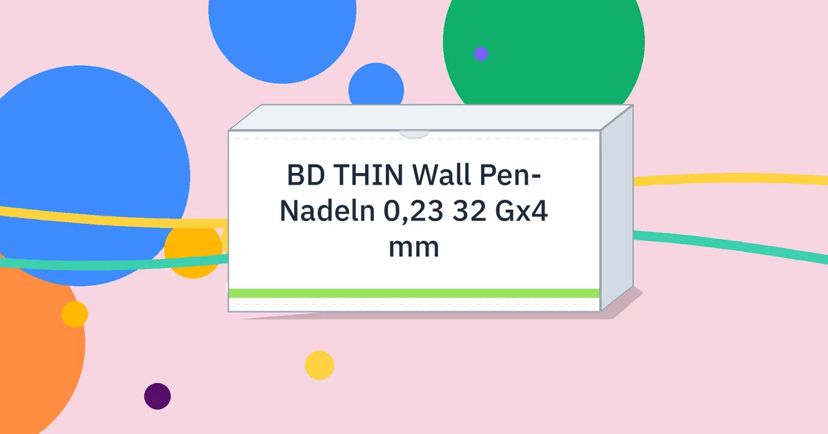 Symbolbild: Packung mit der Aufschrift BD THIN Wall Pen-Nadeln 0,23 32 Gx4 mm (PZN 15433615) – Verfügbarkeit und Bezug in Apotheken in Frankfurt am Main