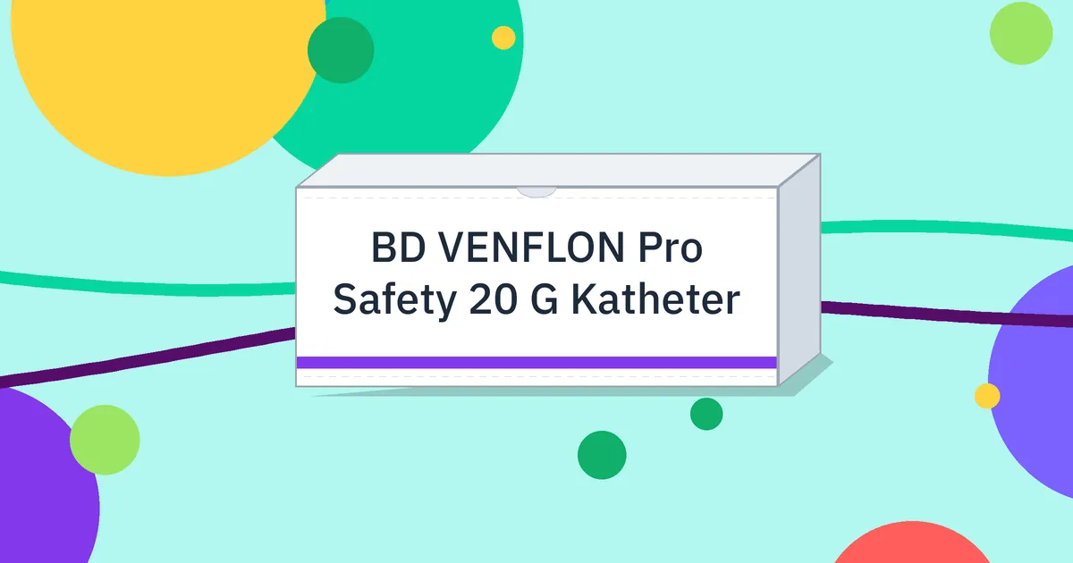 Symbolbild: Packung mit der Aufschrift BD VENFLON Pro Safety 20 G Katheter (PZN 13416179) – Verfügbarkeit und Bezug in Apotheken in Frankfurt am Main