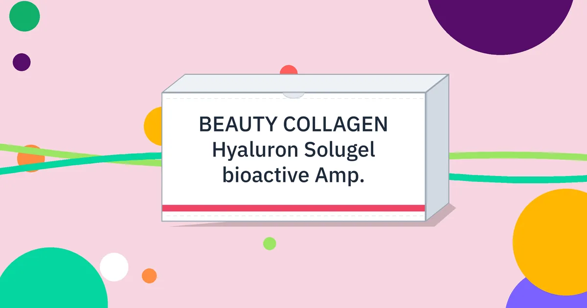 Symbolbild: Packung mit der Aufschrift BEAUTY COLLAGEN Hyaluron Solugel bioactive Amp. (PZN 16577799) – Verfügbarkeit und Bezug in Apotheken in Frankfurt am Main