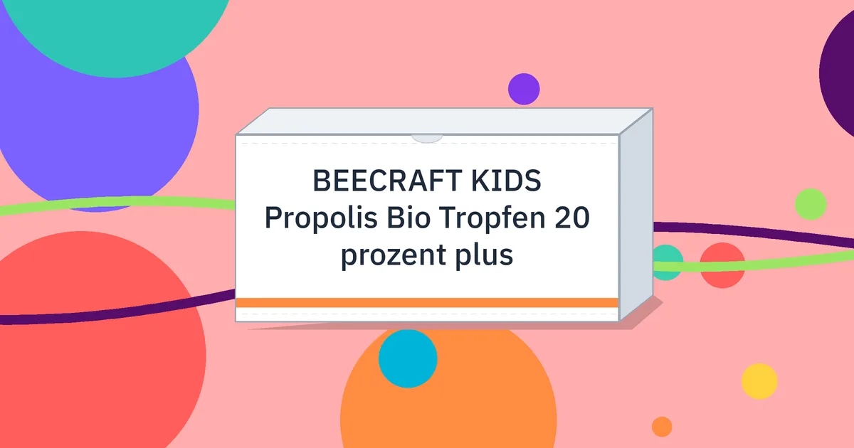 Symbolbild: Packung mit der Aufschrift BEECRAFT KIDS Propolis Bio Tropfen 20 prozent plus (PZN 19659894) – Verfügbarkeit und Bezug in Apotheken in Frankfurt am Main