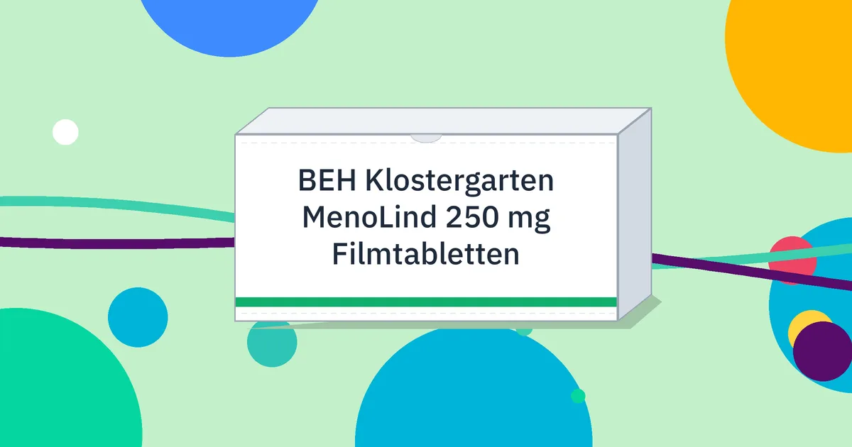 Symbolbild: Packung mit der Aufschrift BEH Klostergarten MenoLind 250 mg Filmtabletten (PZN 18673567) – Verfügbarkeit und Bezug in Apotheken in Frankfurt am Main