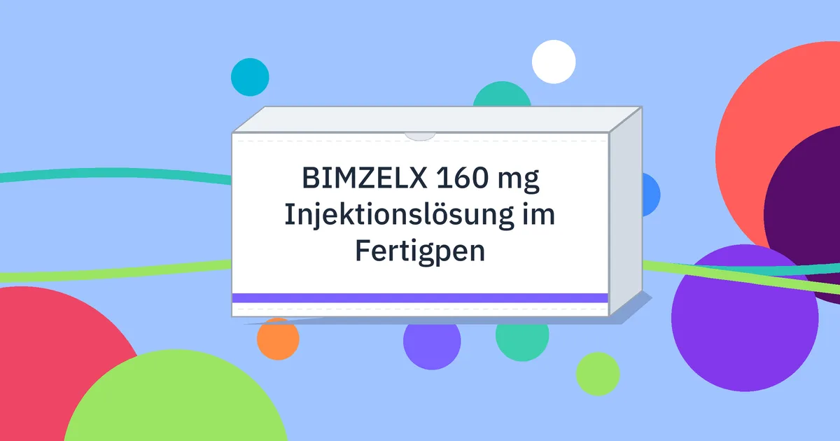 Symbolbild: Packung mit der Aufschrift BIMZELX 160 mg Injektionslösung im Fertigpen (PZN 18400740) – Verfügbarkeit und Bezug in Apotheken in Frankfurt am Main