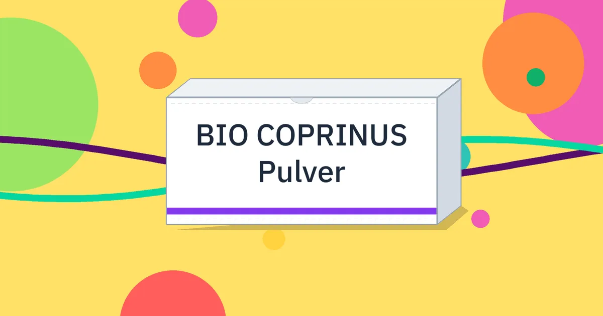 Symbolbild: Packung mit der Aufschrift BIO COPRINUS Pulver (PZN 16835008) – Verfügbarkeit und Bezug in Apotheken in Frankfurt am Main