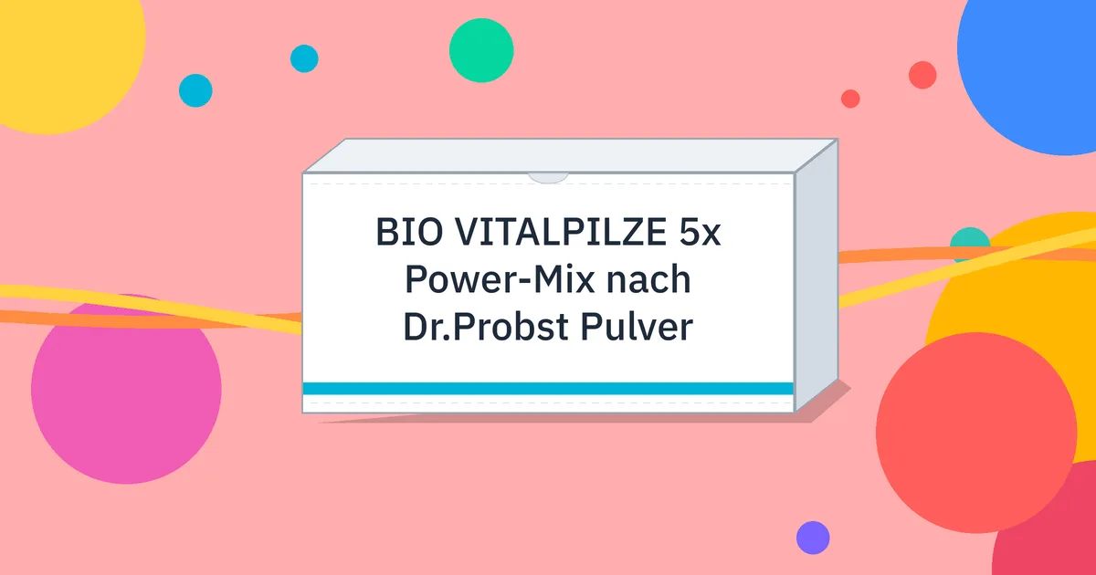 Symbolbild: Packung mit der Aufschrift BIO VITALPILZE 5x Power-Mix nach Dr.Probst Pulver (PZN 17166710) – Verfügbarkeit und Bezug in Apotheken in Frankfurt am Main