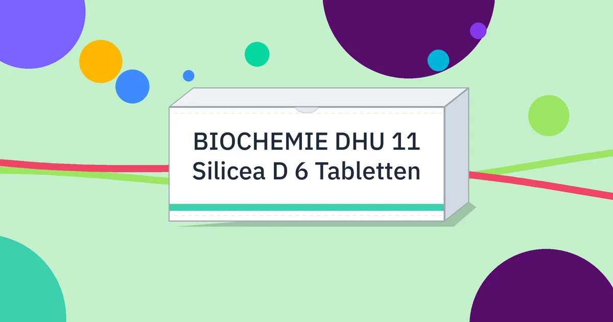 Symbolbild: Packung mit der Aufschrift BIOCHEMIE DHU 11 Silicea D 6 Tabletten (PZN 18182757) – Verfügbarkeit und Bezug in Apotheken in Frankfurt am Main