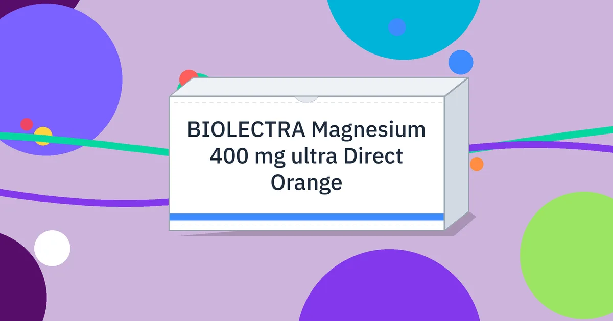 Symbolbild: Packung mit der Aufschrift BIOLECTRA Magnesium 400 mg ultra Direct Orange (PZN 10252174) – Verfügbarkeit und Bezug in Apotheken in Frankfurt am Main
