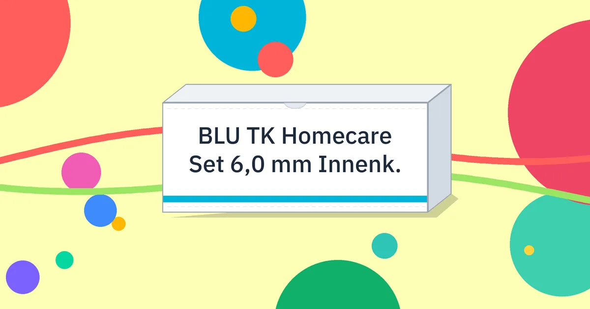 Symbolbild: Packung mit der Aufschrift BLU TK Homecare Set 6,0 mm Innenk. (PZN 02150689) – Verfügbarkeit und Bezug in Apotheken in Frankfurt am Main