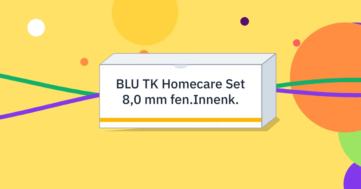 Symbolbild: Packung mit der Aufschrift BLU TK Homecare Set 8,0 mm fen.Innenk. (PZN 02151045) – Verfügbarkeit und Bezug in Apotheken in Frankfurt am Main