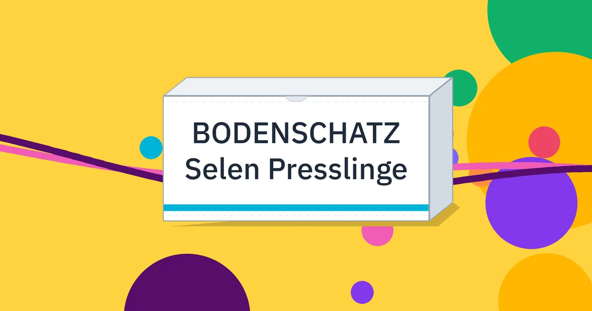 Symbolbild: Packung mit der Aufschrift BODENSCHATZ Selen Presslinge (PZN 19908423) – Verfügbarkeit und Bezug in Apotheken in Frankfurt am Main