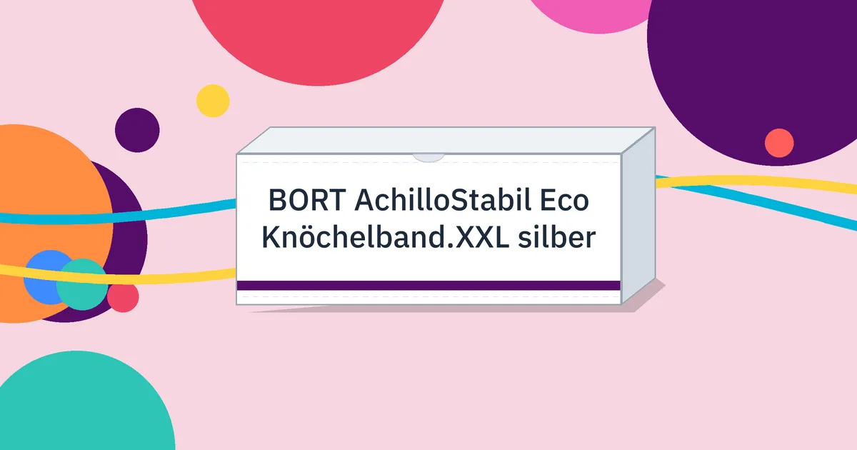 Symbolbild: Packung mit der Aufschrift BORT AchilloStabil Eco Knöchelband.XXL silber (PZN 16878650) – Verfügbarkeit und Bezug in Apotheken in Frankfurt am Main