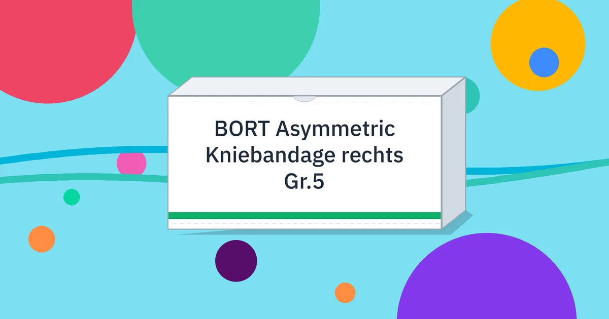 Symbolbild: Packung mit der Aufschrift BORT Asymmetric Kniebandage rechts Gr.5 (PZN 16843568) – Verfügbarkeit und Bezug in Apotheken in Frankfurt am Main