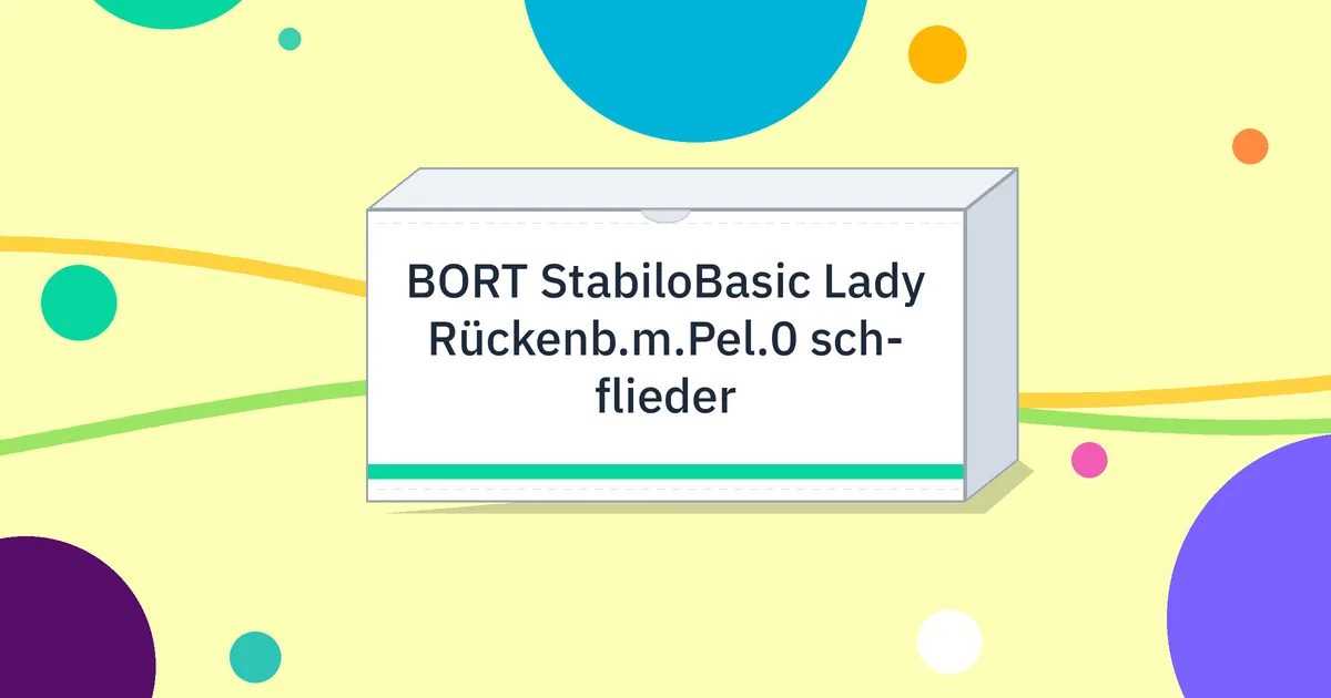 Symbolbild: Packung mit der Aufschrift BORT StabiloBasic Lady Rückenb.m.Pel.0 sch-flieder (PZN 02752750) – Verfügbarkeit und Bezug in Apotheken in Frankfurt am Main