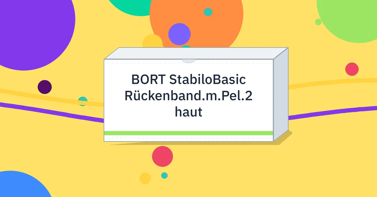Symbolbild: Packung mit der Aufschrift BORT StabiloBasic Rückenband.m.Pel.2 haut (PZN 05872271) – Verfügbarkeit und Bezug in Apotheken in Frankfurt am Main