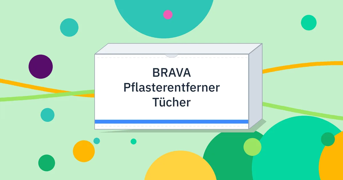 Symbolbild: Packung mit der Aufschrift BRAVA Pflasterentferner Tücher (PZN 15567209) – Verfügbarkeit und Bezug in Apotheken in Frankfurt am Main