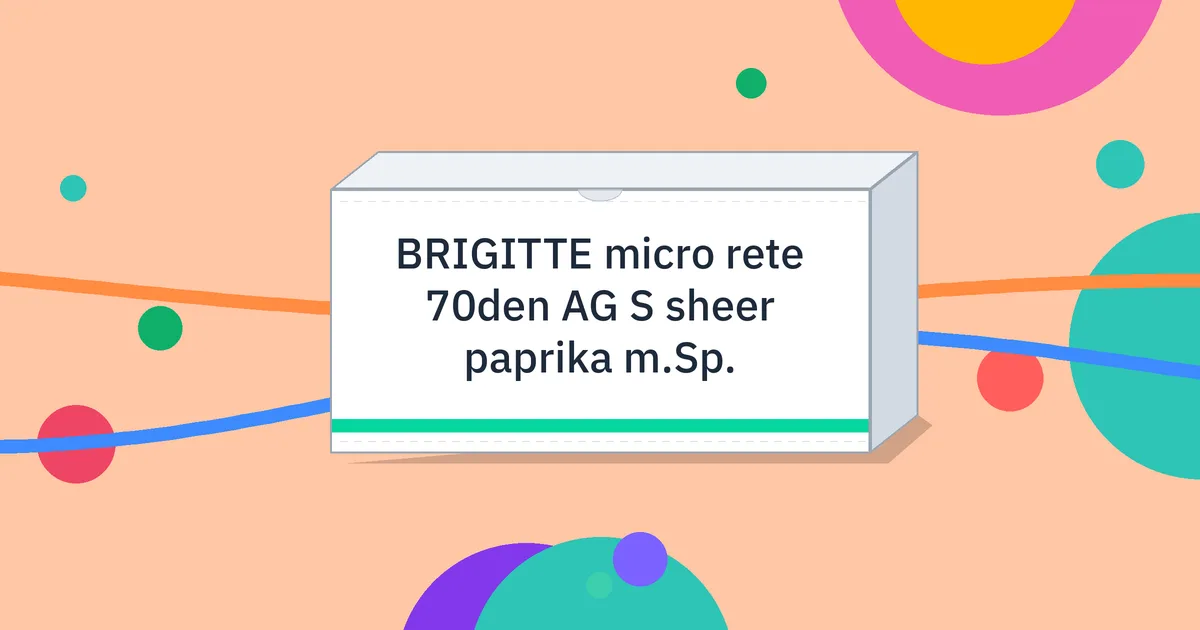 Symbolbild: Packung mit der Aufschrift BRIGITTE micro rete 70den AG S sheer paprika m.Sp. (PZN 16183184) – Verfügbarkeit und Bezug in Apotheken in Frankfurt am Main