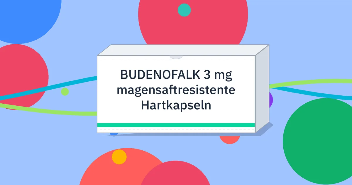 Symbolbild: Packung mit der Aufschrift BUDENOFALK 3 mg magensaftresistente Hartkapseln (PZN 12903960) – Verfügbarkeit und Bezug in Apotheken in Frankfurt am Main