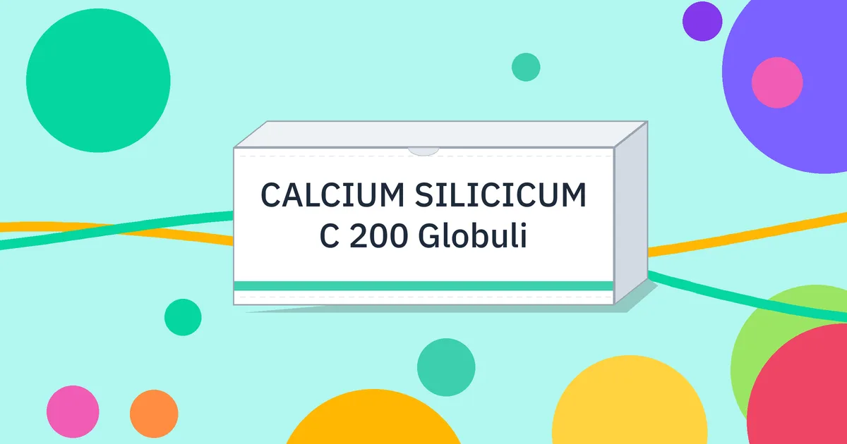 Symbolbild: Packung mit der Aufschrift CALCIUM SILICICUM C 200 Globuli (PZN 07162711) – Verfügbarkeit und Bezug in Apotheken in Frankfurt am Main