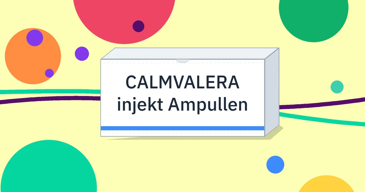 Symbolbild: Packung mit der Aufschrift CALMVALERA injekt Ampullen (PZN 13702726) – Verfügbarkeit und Bezug in Apotheken in Frankfurt am Main
