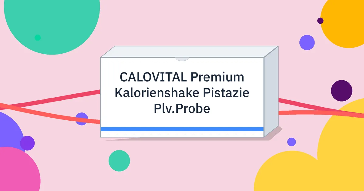 Symbolbild: Packung mit der Aufschrift CALOVITAL Premium Kalorienshake Pistazie Plv.Probe (PZN 19823224) – Verfügbarkeit und Bezug in Apotheken in Frankfurt am Main