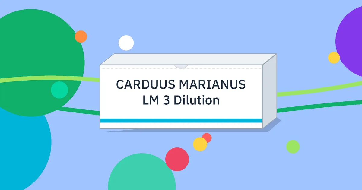 Symbolbild: Packung mit der Aufschrift CARDUUS MARIANUS LM 3 Dilution (PZN 12810661) – Verfügbarkeit und Bezug in Apotheken in Frankfurt am Main