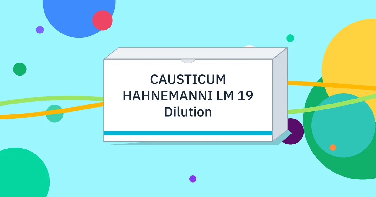 Symbolbild: Packung mit der Aufschrift CAUSTICUM HAHNEMANNI LM 19 Dilution (PZN 12811703) – Verfügbarkeit und Bezug in Apotheken in Frankfurt am Main