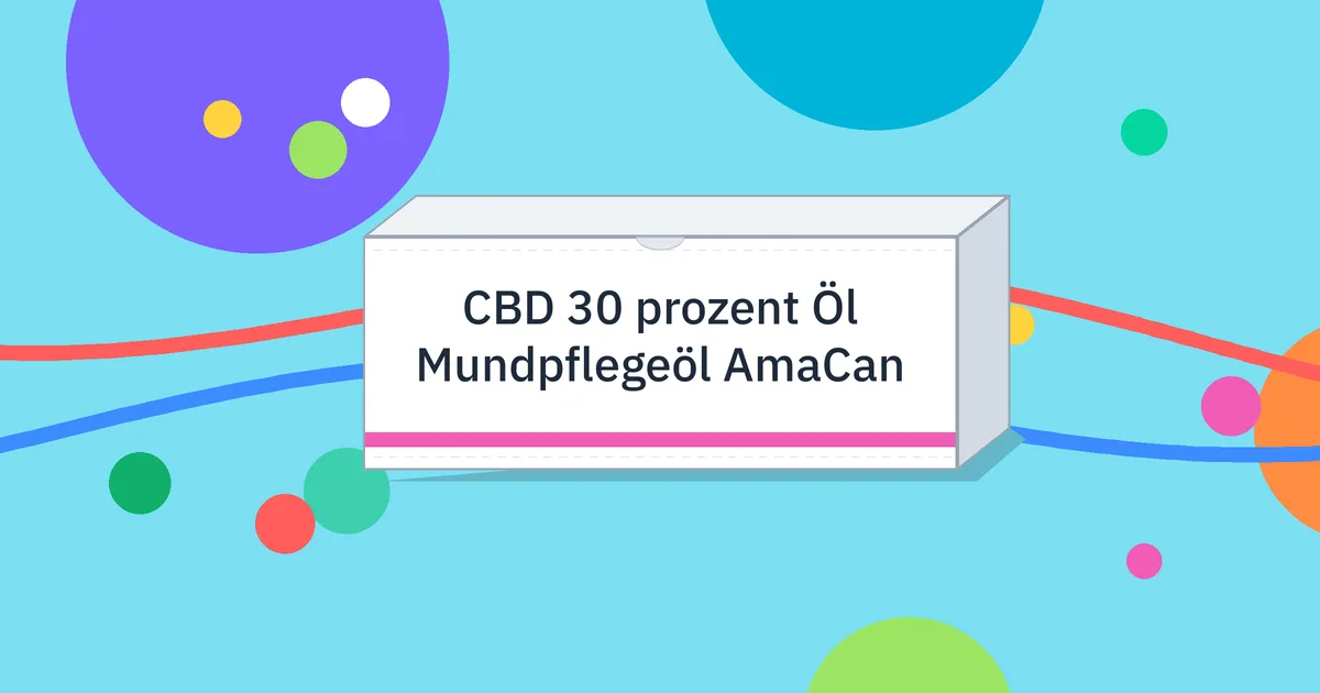 Symbolbild: Packung mit der Aufschrift CBD 30 prozent Öl Mundpflegeöl AmaCan (PZN 18213914) – Verfügbarkeit und Bezug in Apotheken in Frankfurt am Main