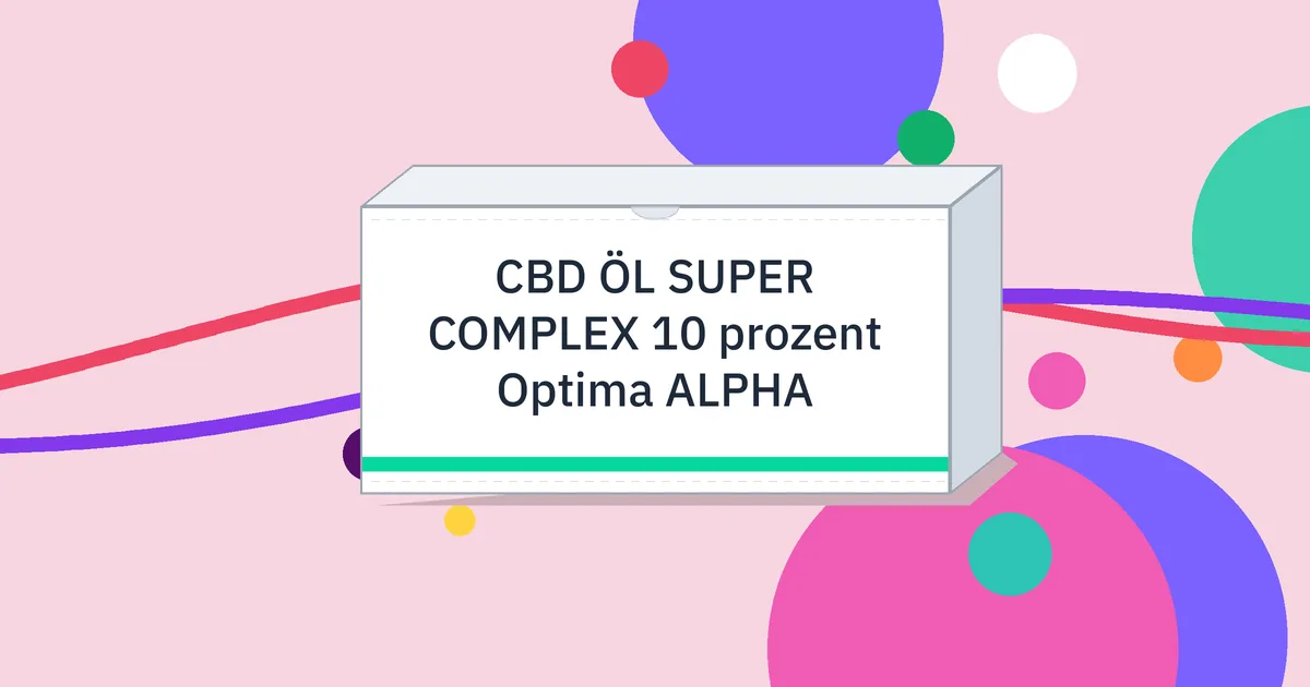 Symbolbild: Packung mit der Aufschrift CBD ÖL SUPER COMPLEX 10 prozent Optima ALPHA (PZN 16785262) – Verfügbarkeit und Bezug in Apotheken in Frankfurt am Main