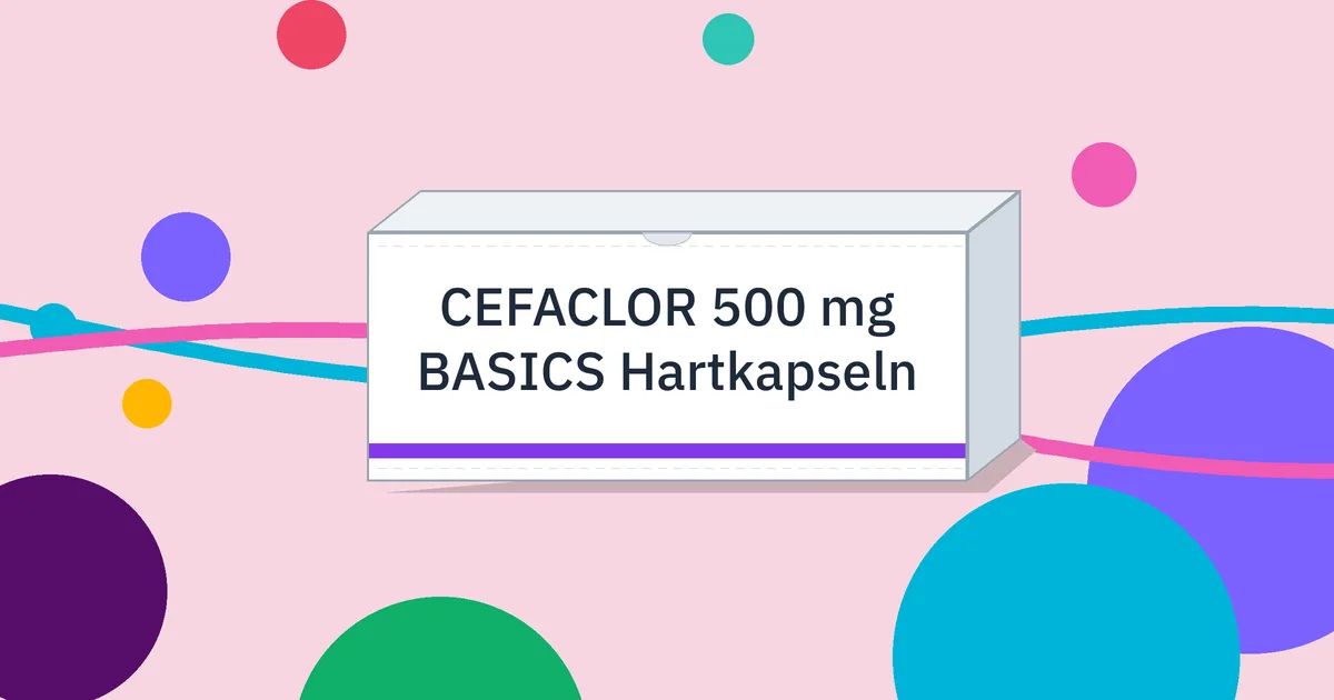 Symbolbild: Packung mit der Aufschrift CEFACLOR 500 mg BASICS Hartkapseln (PZN 08506911) – Verfügbarkeit und Bezug in Apotheken in Frankfurt am Main