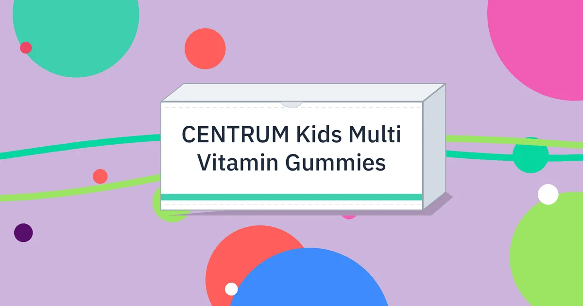 Symbolbild: Packung mit der Aufschrift CENTRUM Kids Multi Vitamin Gummies (PZN 18739881) – Verfügbarkeit und Bezug in Apotheken in Frankfurt am Main
