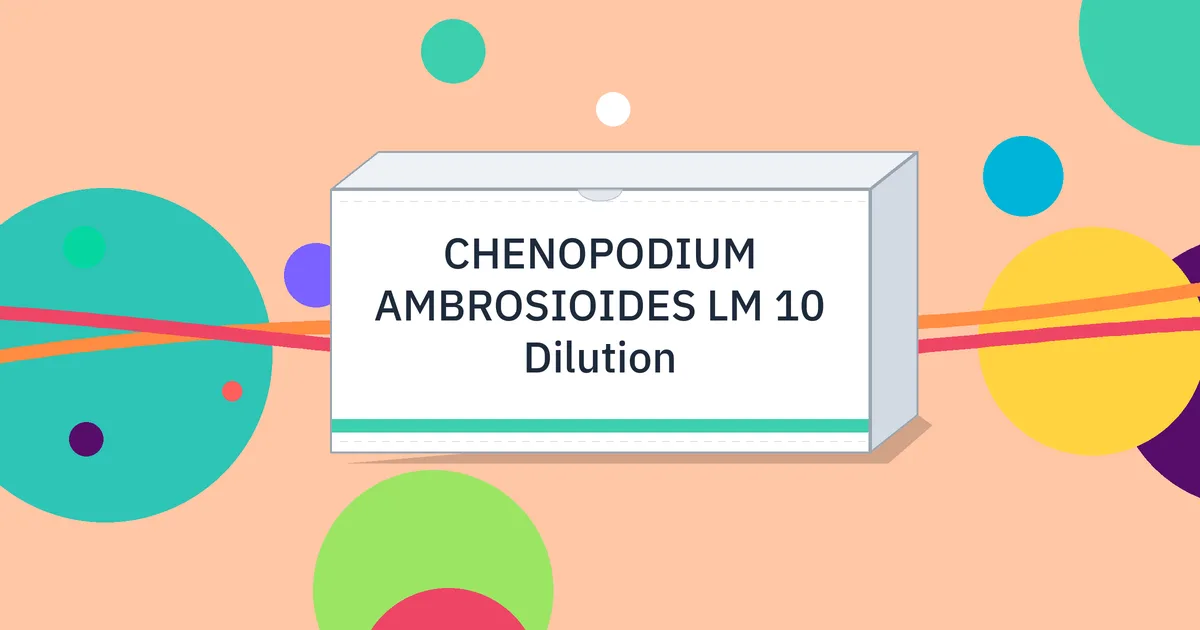 Symbolbild: Packung mit der Aufschrift CHENOPODIUM AMBROSIOIDES LM 10 Dilution (PZN 13440315) – Verfügbarkeit und Bezug in Apotheken in Frankfurt am Main