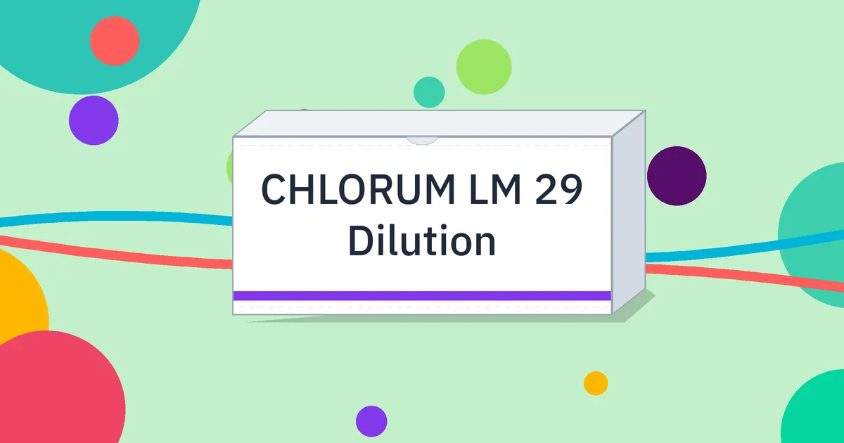 Symbolbild: Packung mit der Aufschrift CHLORUM LM 29 Dilution (PZN 12816646) – Verfügbarkeit und Bezug in Apotheken in Frankfurt am Main