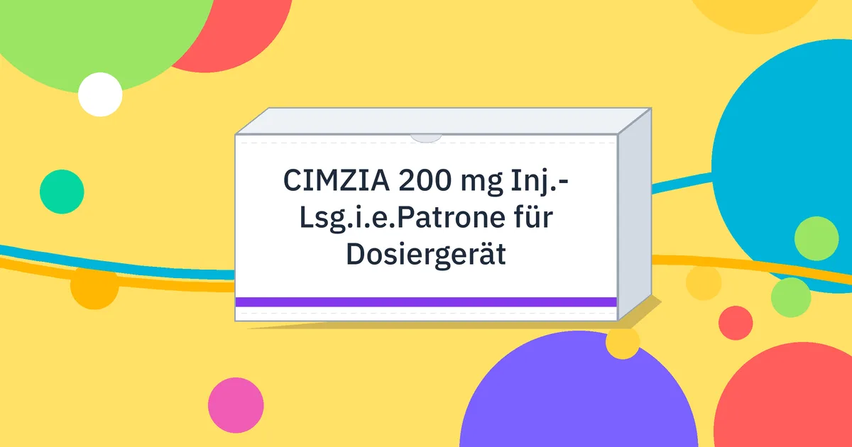 Symbolbild: Packung mit der Aufschrift CIMZIA 200 mg Inj.-Lsg.i.e.Patrone für Dosiergerät (PZN 14420119) – Verfügbarkeit und Bezug in Apotheken in Frankfurt am Main