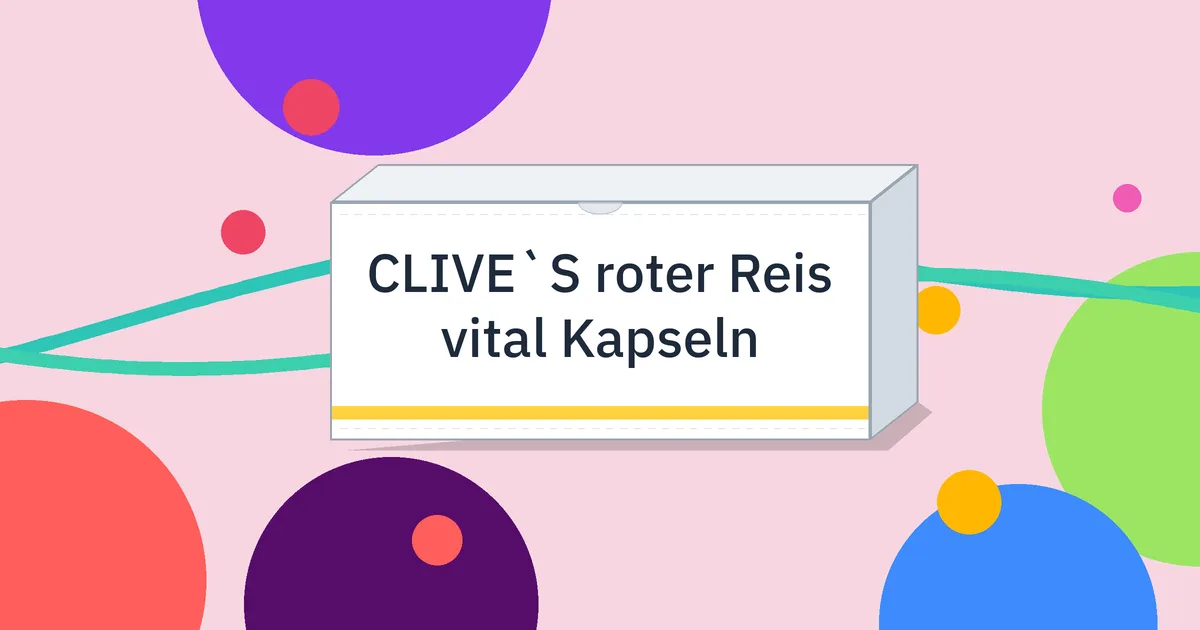 Symbolbild: Packung mit der Aufschrift CLIVE`S roter Reis vital Kapseln (PZN 14135407) – Verfügbarkeit und Bezug in Apotheken in Frankfurt am Main